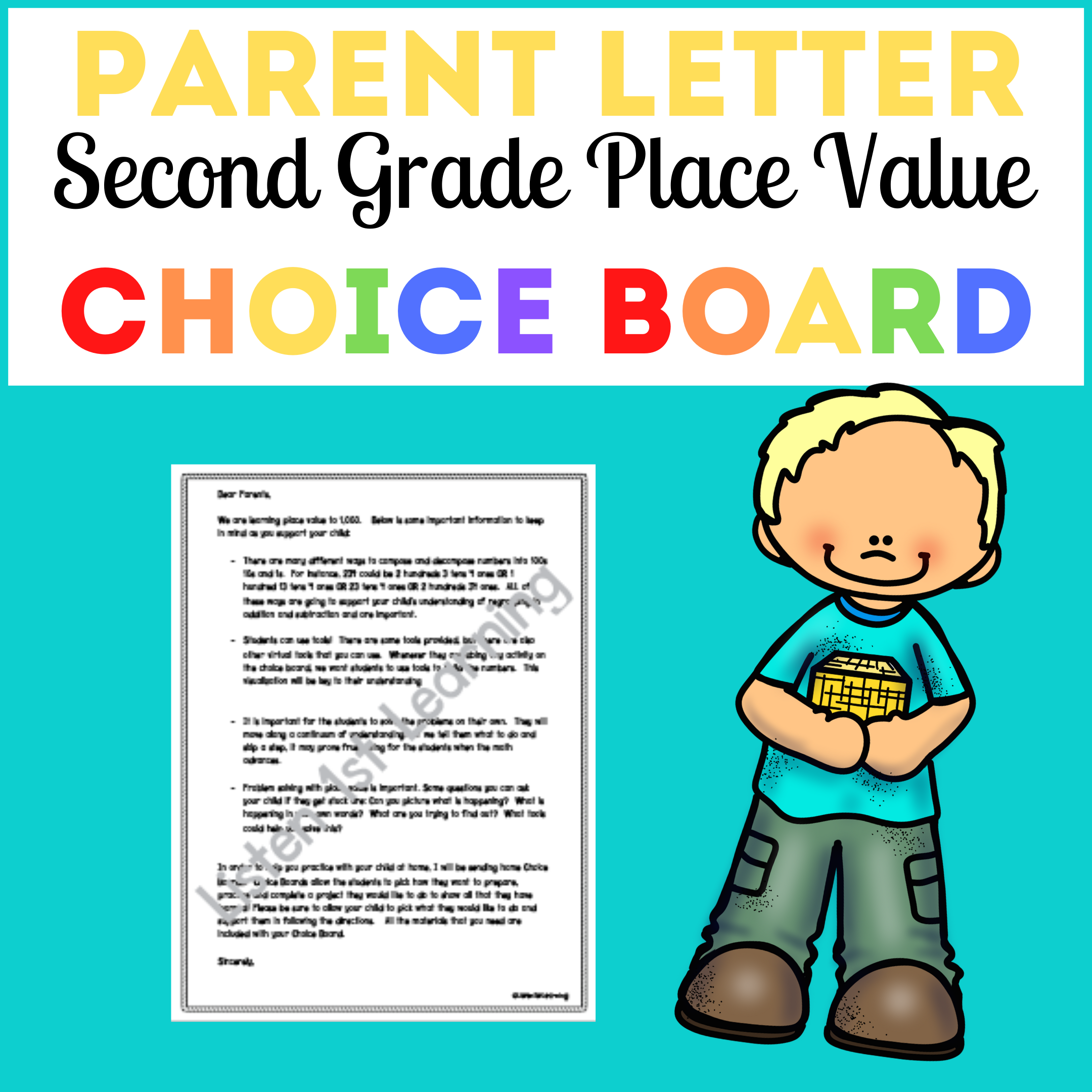 Parent Letter for Place Value Choice Boards – Listen 1st Learning