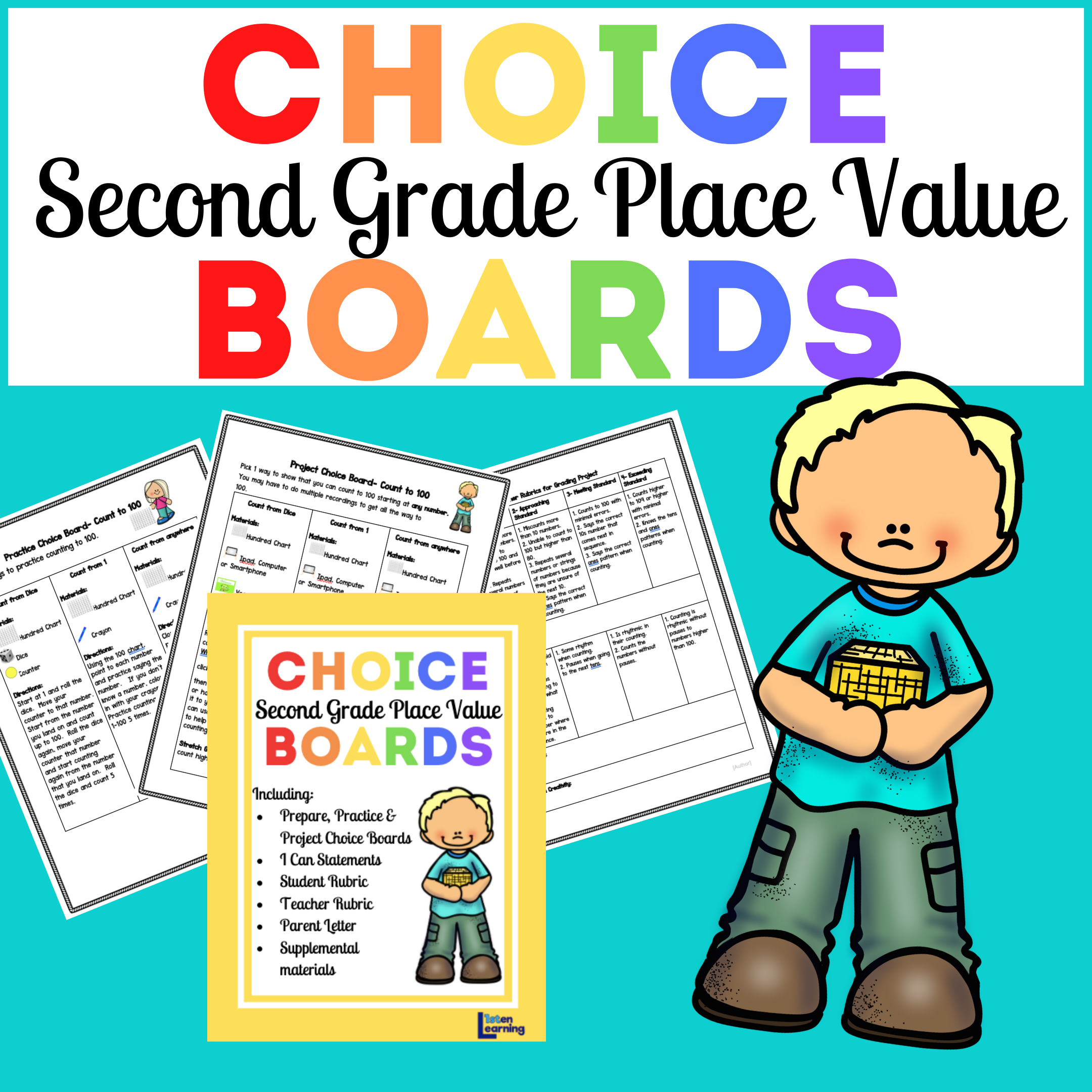 Choice Boards BUNDLE: Place Value – Listen 1st Learning