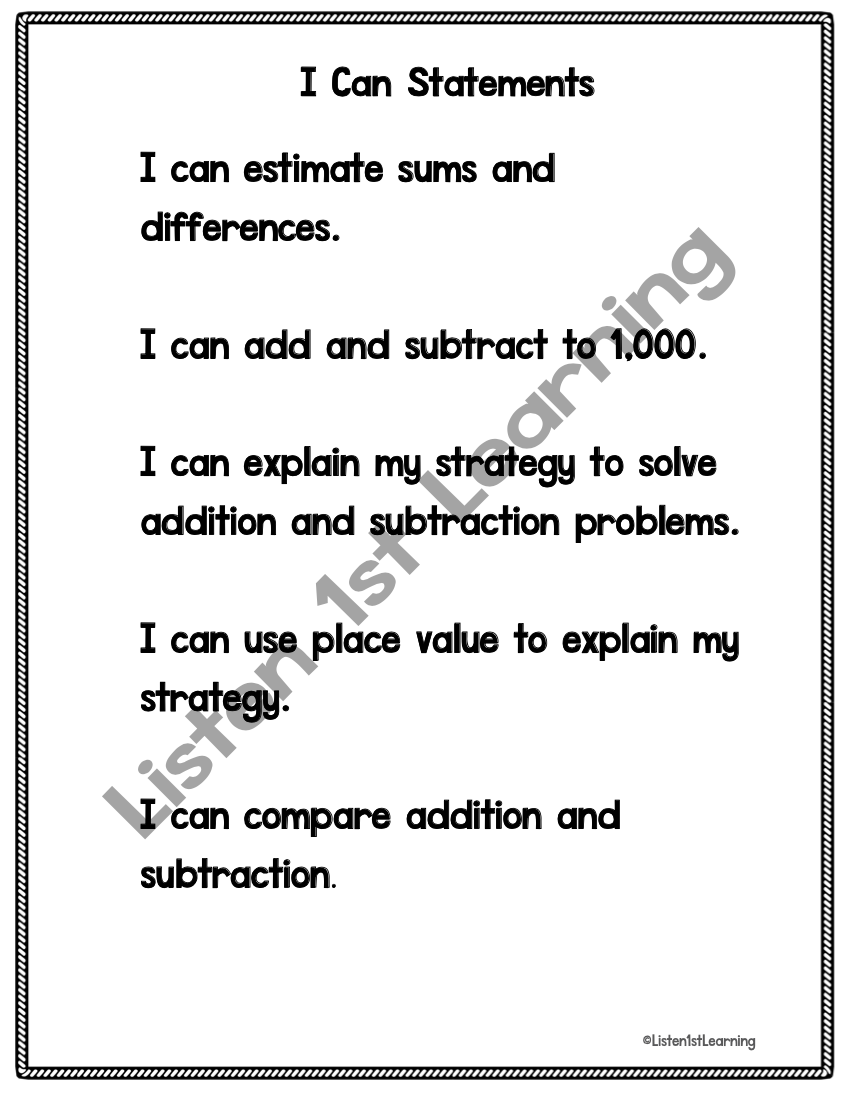 Choice Boards BUNDLE: Addition and Subtraction – Listen 1st Learning