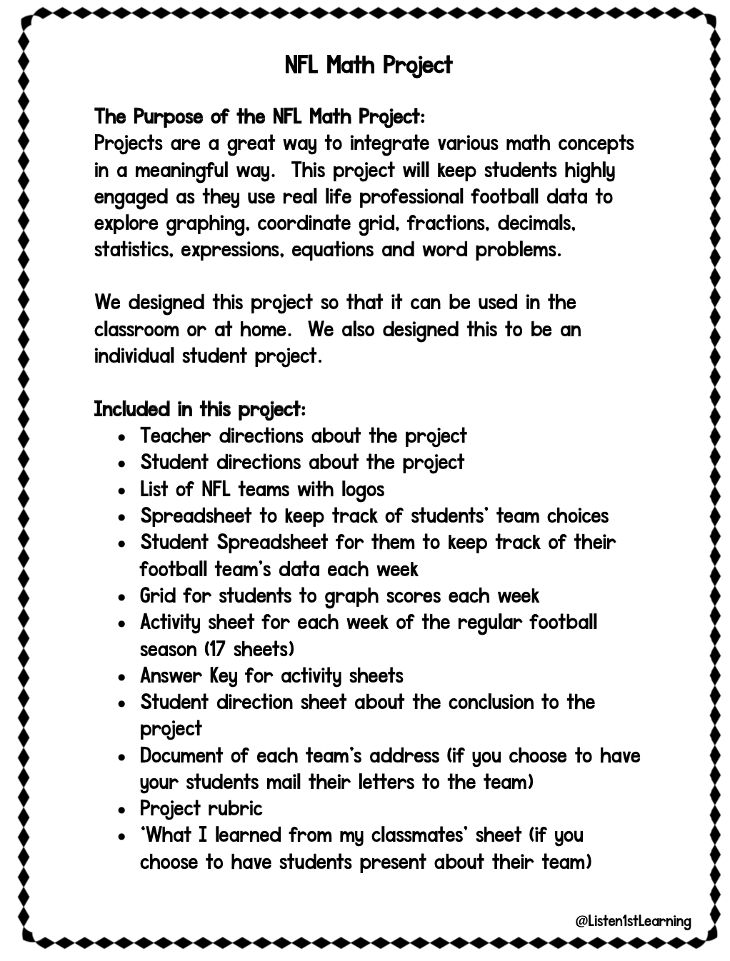 The NFL Math Project – Listen 1st Learning