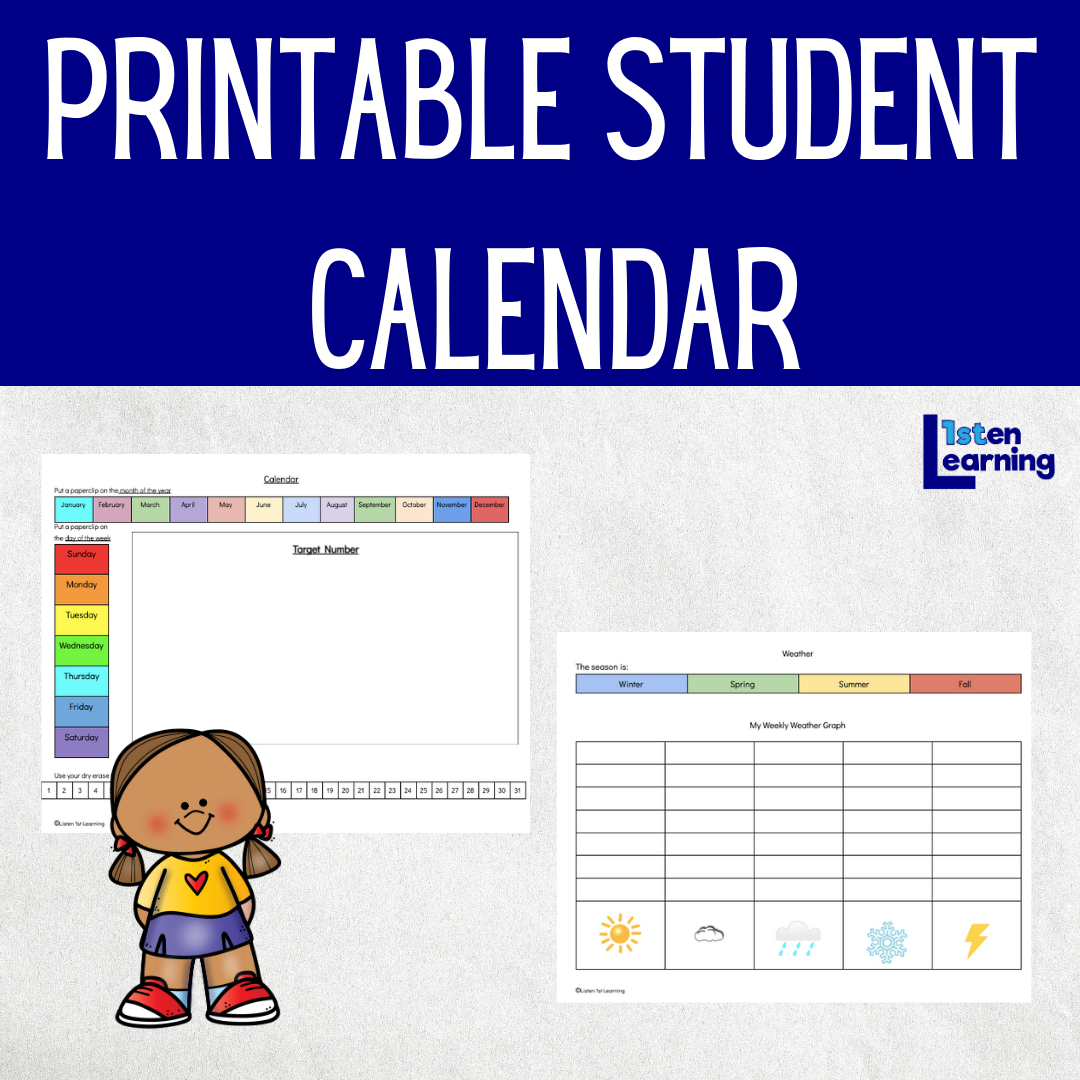 Printable Student Calendar – Listen 1st Learning