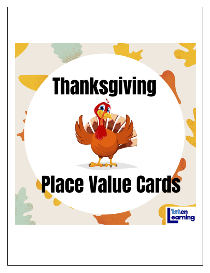 A True Thanksgiving Task with Turkey Place Value Cards (PDF & Virtual ...