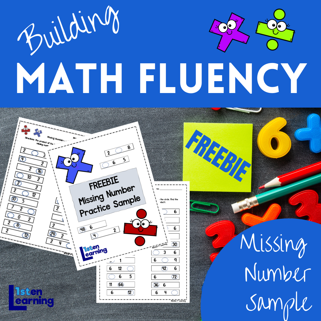 Freebie Missing Number Fact Practice-Multiplication & Division – Listen ...
