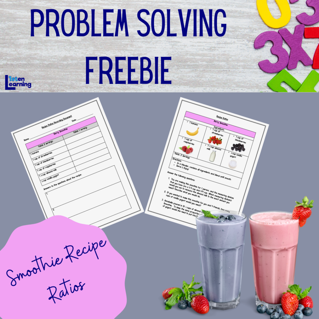 FREEBIE- Recipe Ratios: Smoothies – Listen 1st Learning