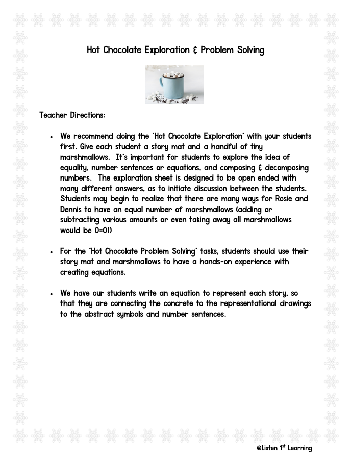 Hot Chocolate Exploration & Problem Solving – Listen 1st Learning