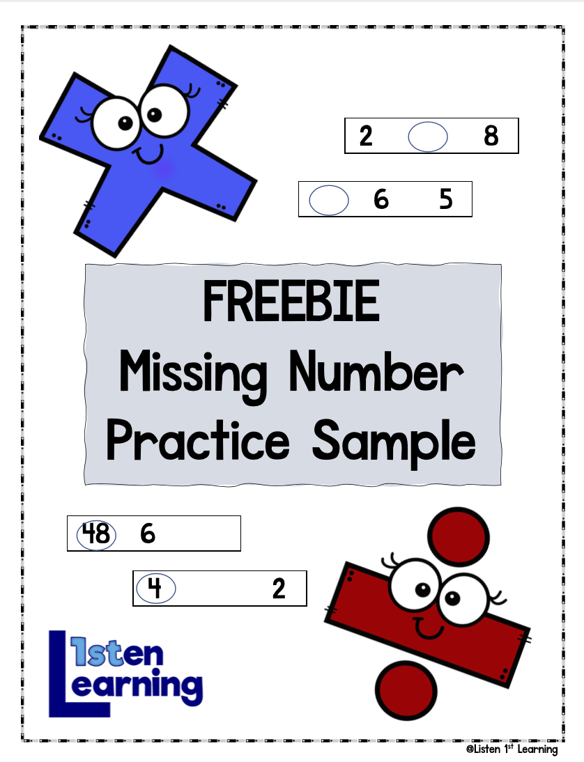 Freebie Missing Number Fact Practice-Multiplication & Division – Listen ...