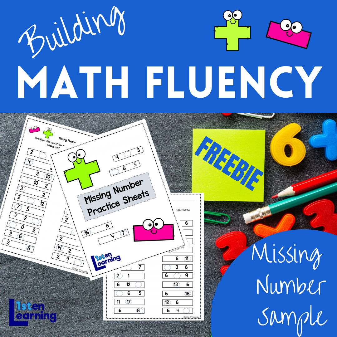 Freebie Missing Number Fact Practice-Addition & Subtraction – Listen ...